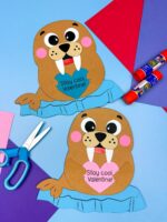 Walrus Valentine Craft for Kids [Free Printable Template]
