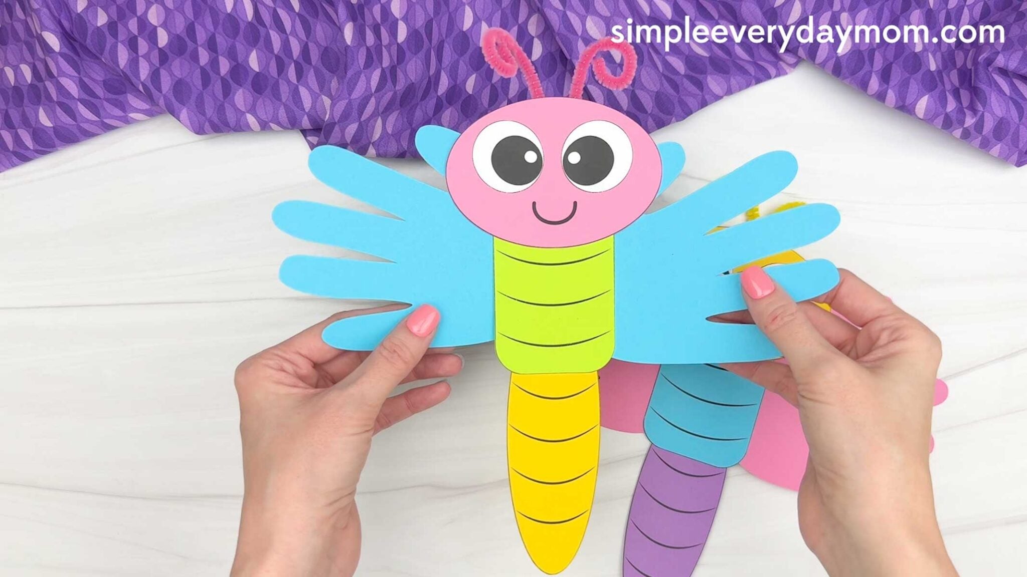 Dragonfly Handprint Craft for Kids [Free Printable Template]