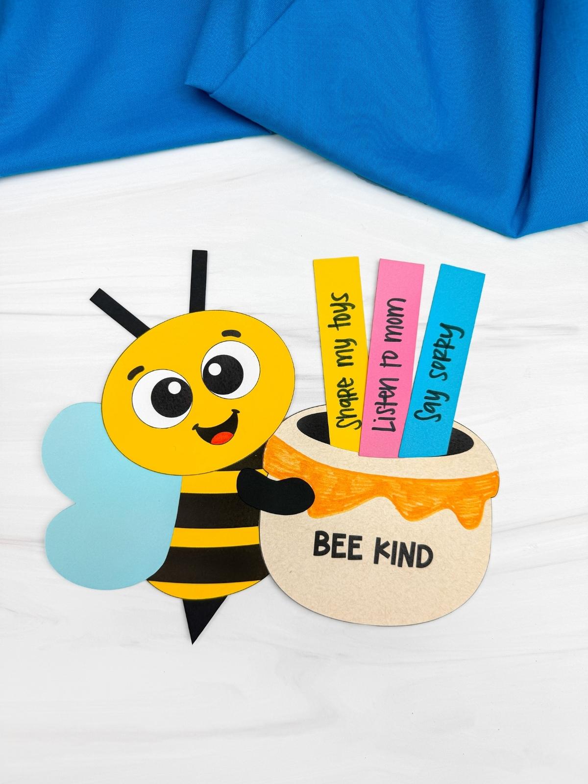 Bee Kind Craft for Kids [Free PDF Template]