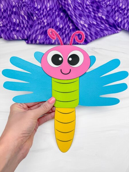 Dragonfly Handprint Craft for Kids [Free Printable Template]
