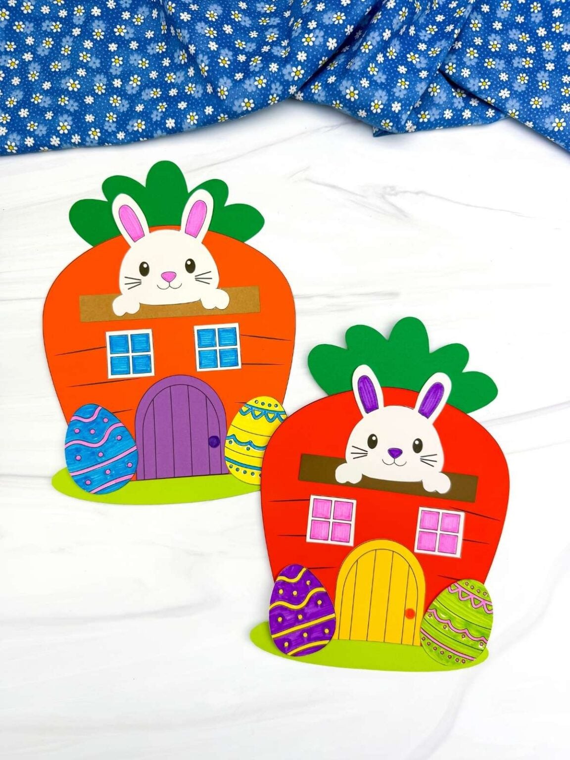 Easter Bunny House Craft for Kids [Free PDF Template]