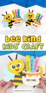 Bee Kind Craft for Kids [Free PDF Template]