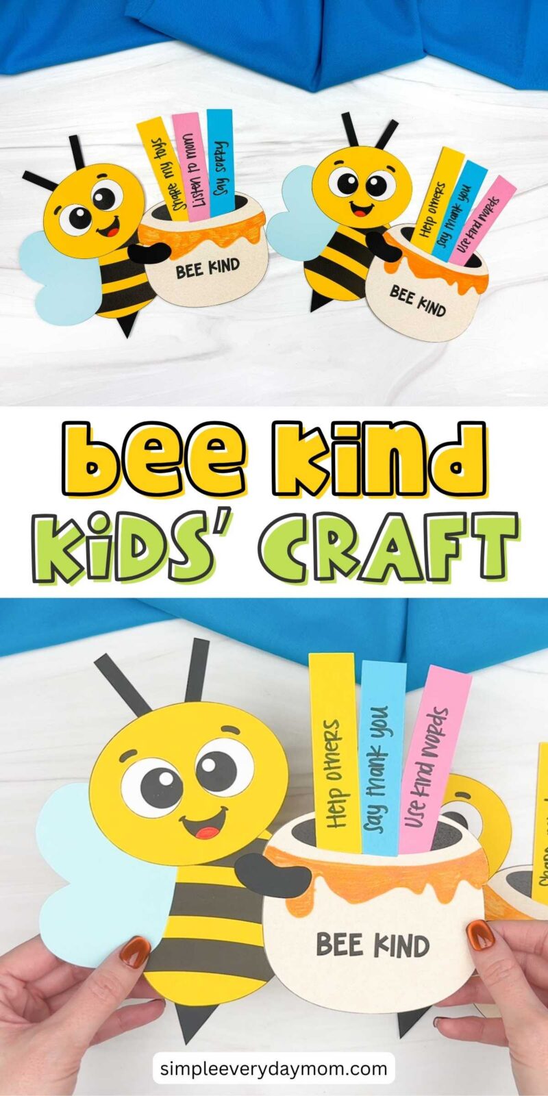 Bee Kind Craft for Kids [Free PDF Template]