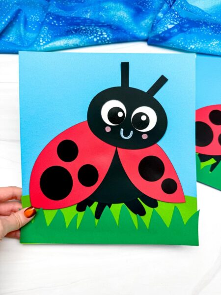 Ladybug Paper Craft for Kids [Free PDF Template]