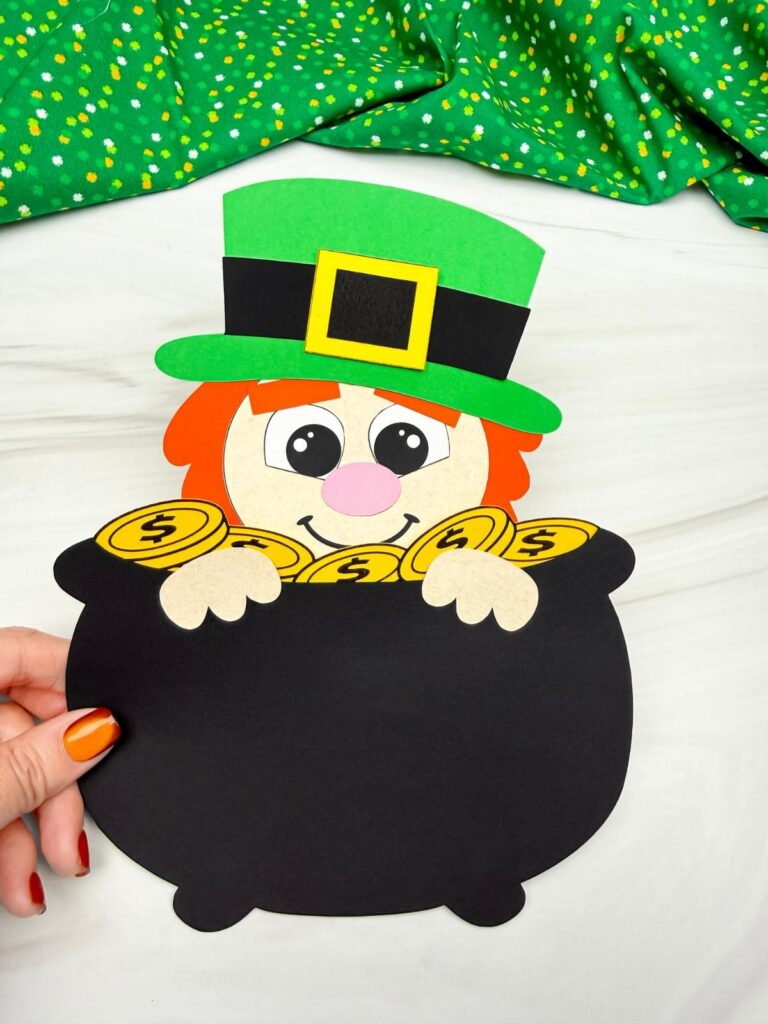 Leprechaun in a Pot of Gold Craft for Kids [Free PDF Template]