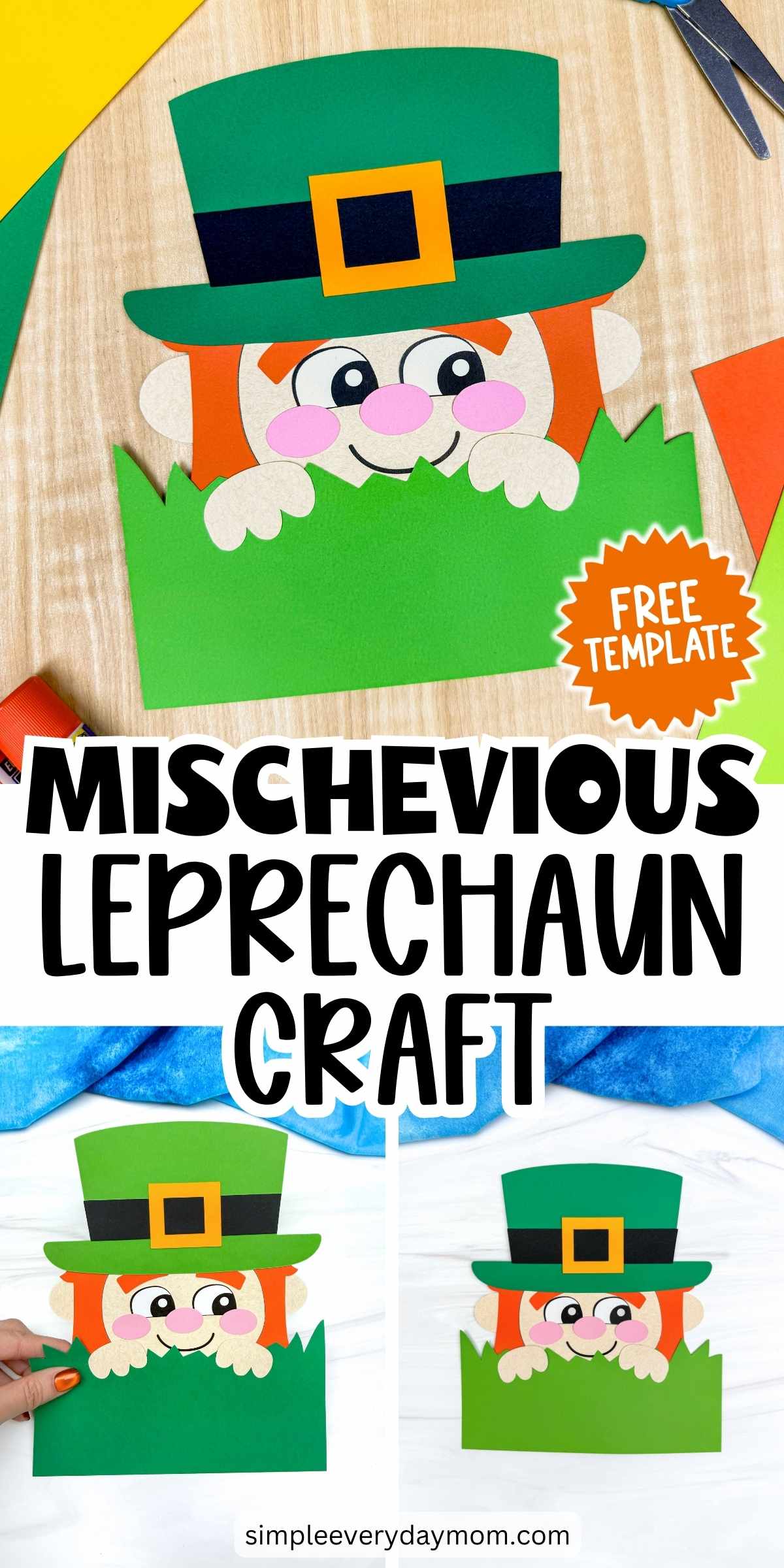 Sneaky Leprechaun Craft for Kids [Free PDF Template]