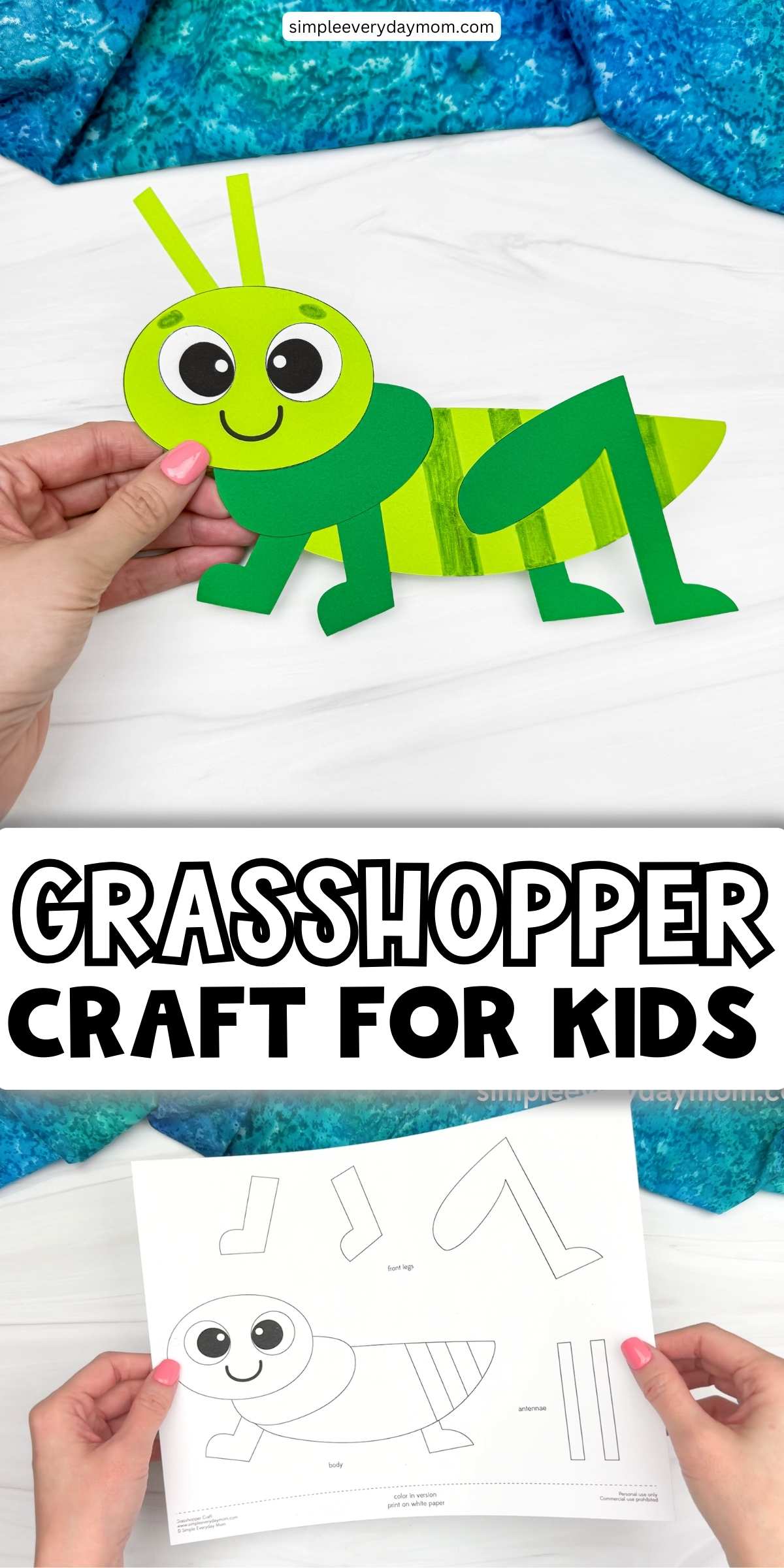 Grasshopper Craft for Kids [Free Printable Template]