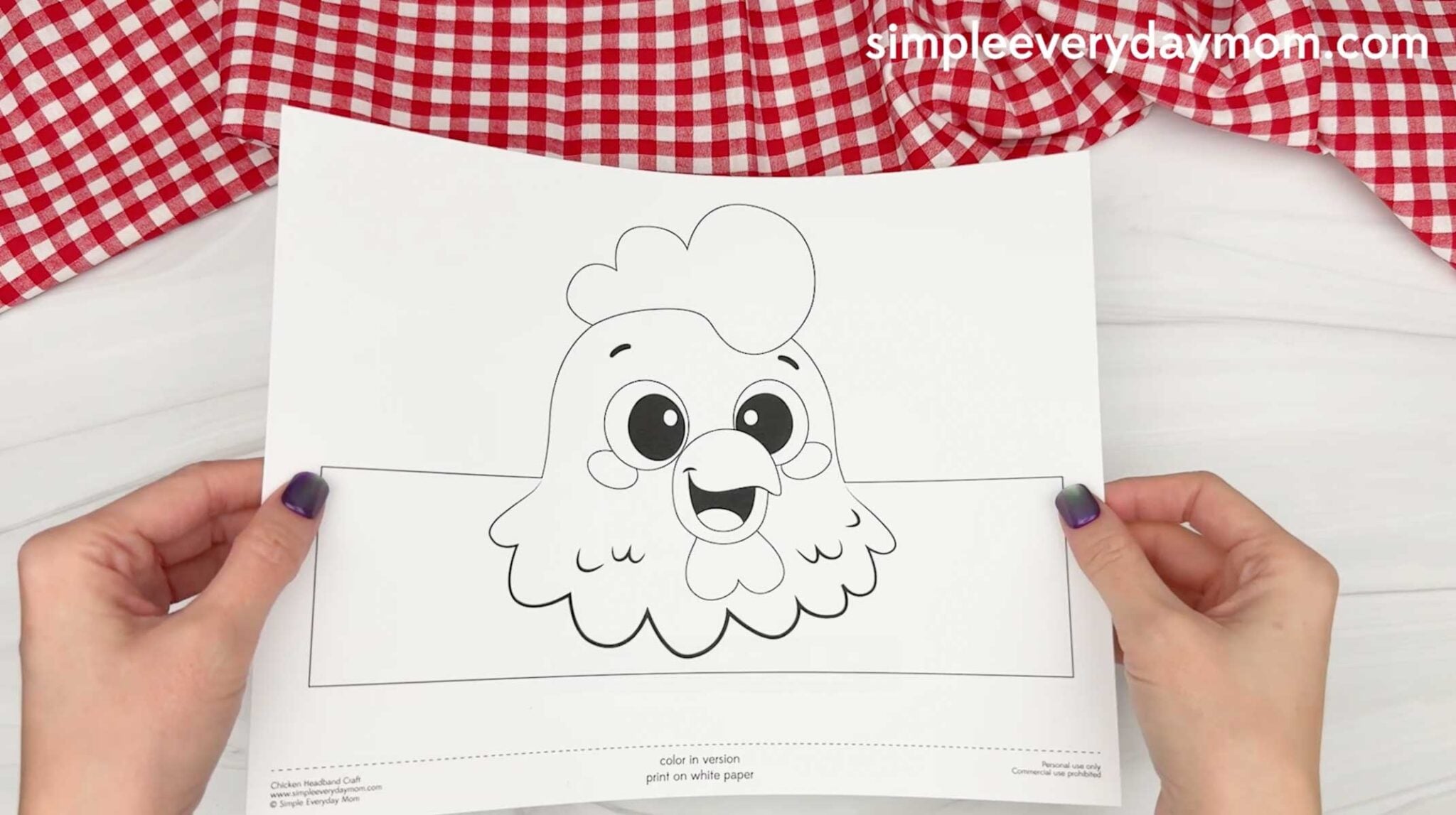 Chicken Headband Craft for Kids [Free Printable Template]