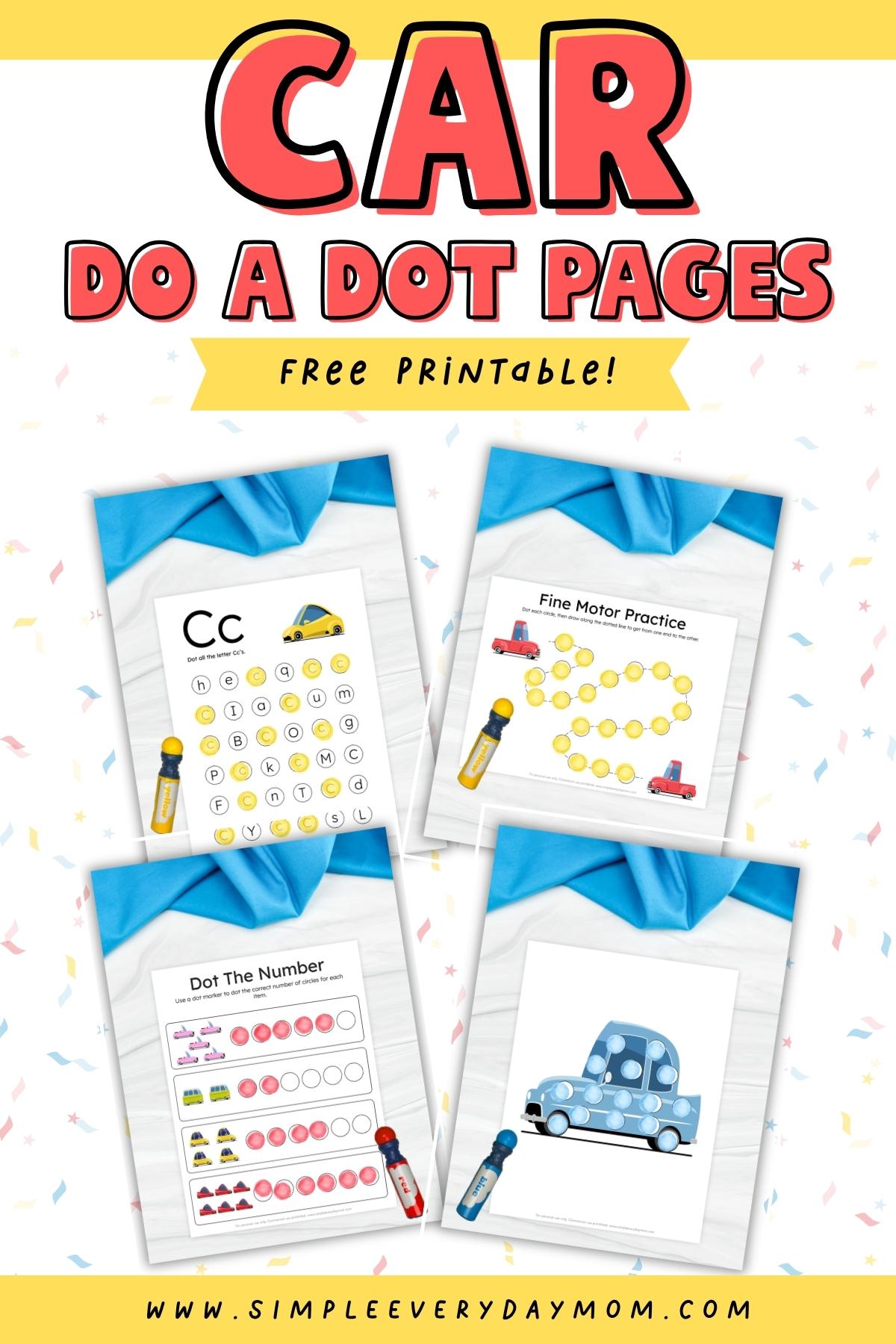 Free Car Do A Dot Printables For Preschoolers