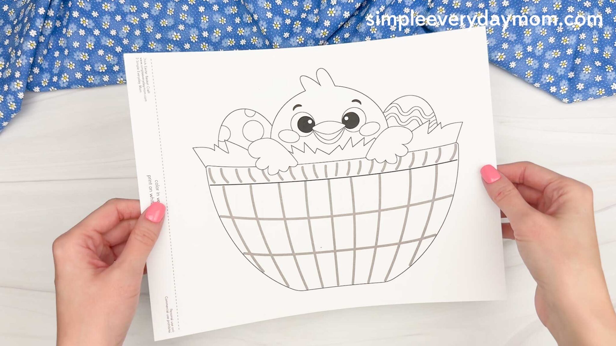 Chick Easter Basket Craft for Kids [Free PDF Template]