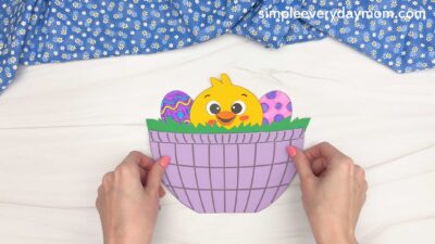 Chick Easter Basket Craft for Kids [Free PDF Template]