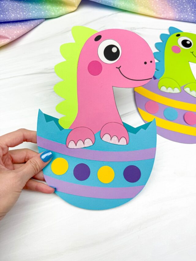 Dinosaur Easter Egg Craft for Kids [Free PDF Template]