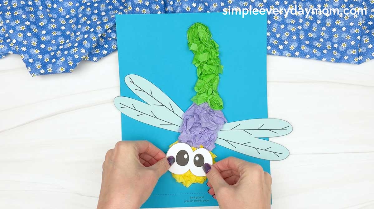 Dragonfly Tissue Paper Craft for Kids [Free PDF Template]