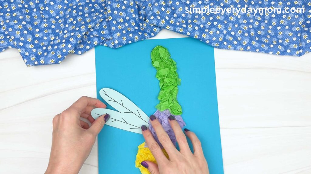 Dragonfly Tissue Paper Craft for Kids [Free PDF Template]