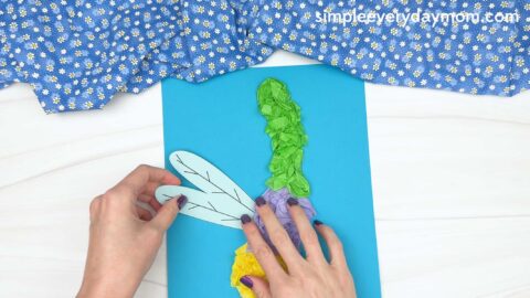 Dragonfly Tissue Paper Craft for Kids [Free PDF Template]