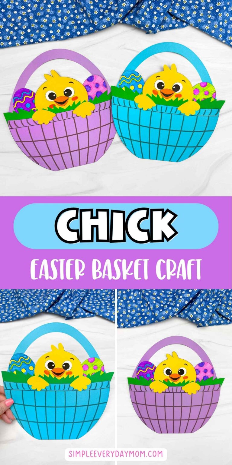 Chick Easter Basket Craft for Kids [Free PDF Template]