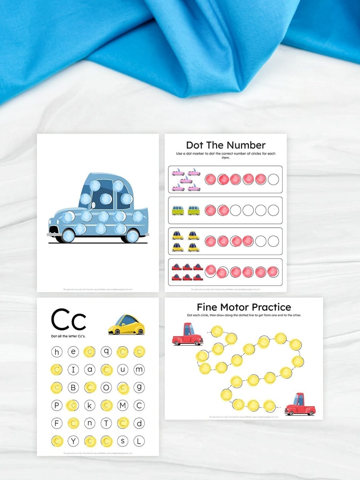 Free Car Do A Dot Printables For Preschoolers