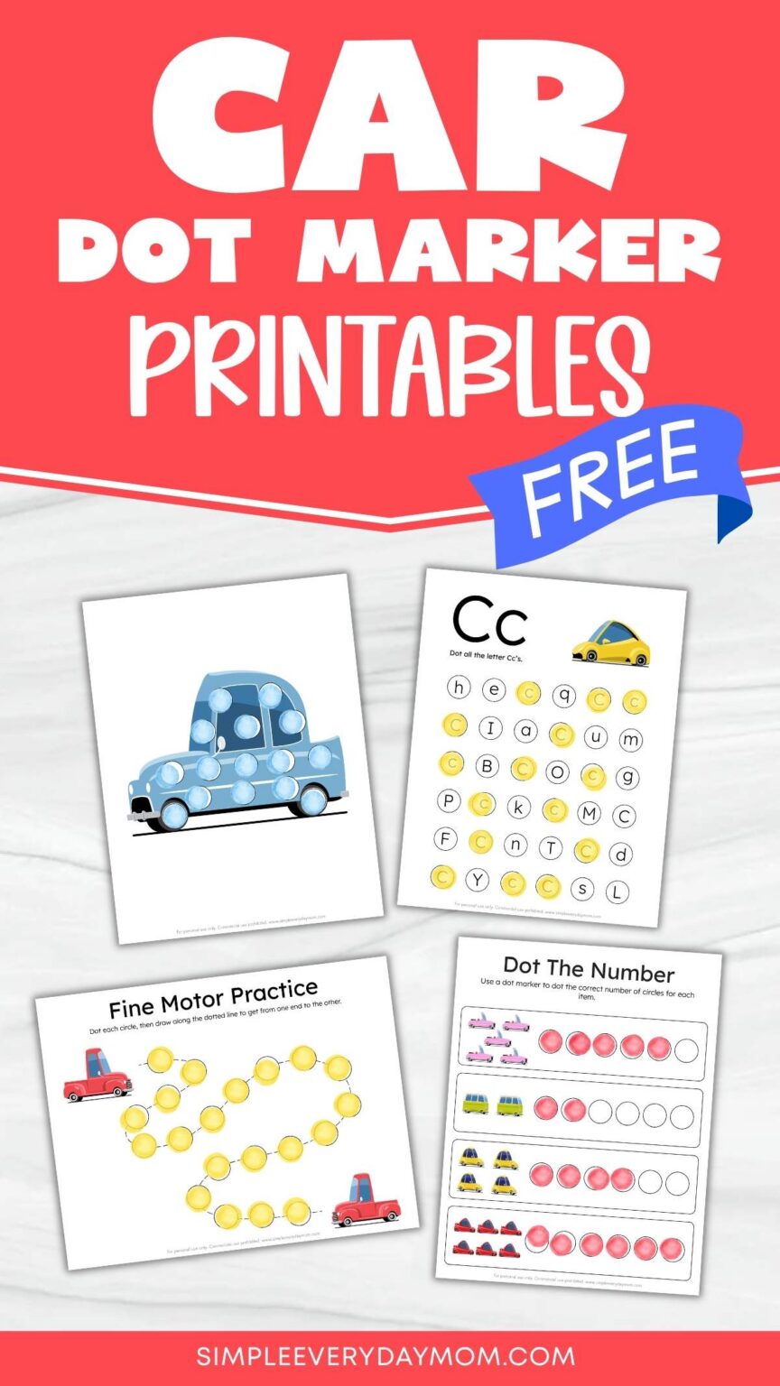 Free Car Do A Dot Printables For Preschoolers