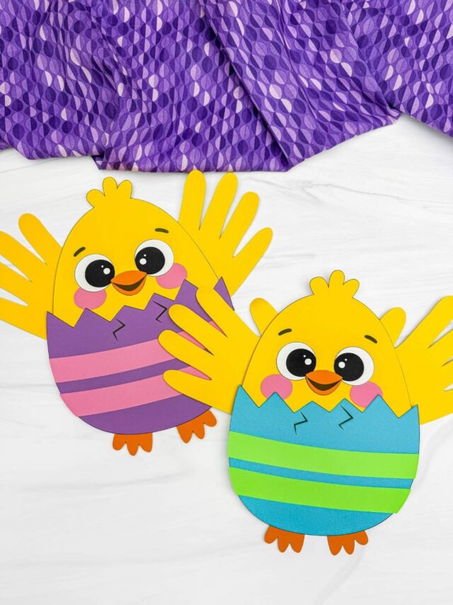 Handprint Easter Chick for Kids [Free Printable Template]