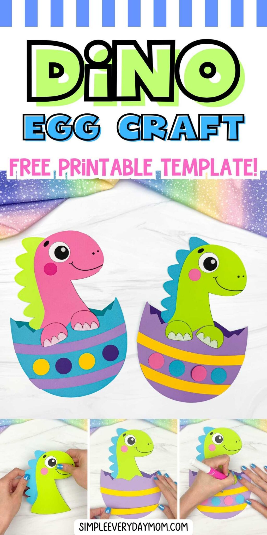 Dinosaur Easter Egg Craft for Kids [Free PDF Template]