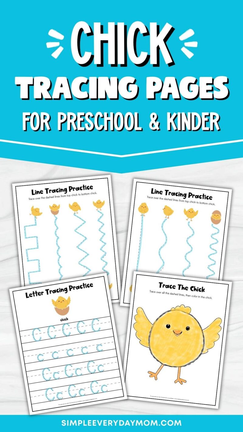 Printable Chick Tracing Worksheets For Kindergarten