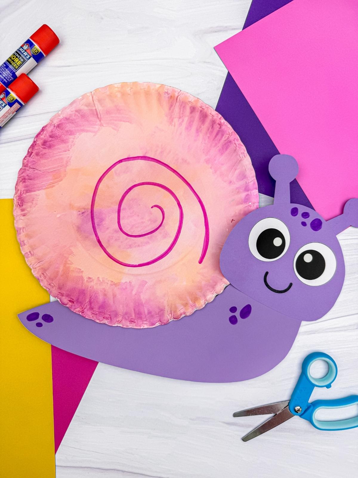 Snail Paper Plate Craft for Kids [Free PDF Template]
