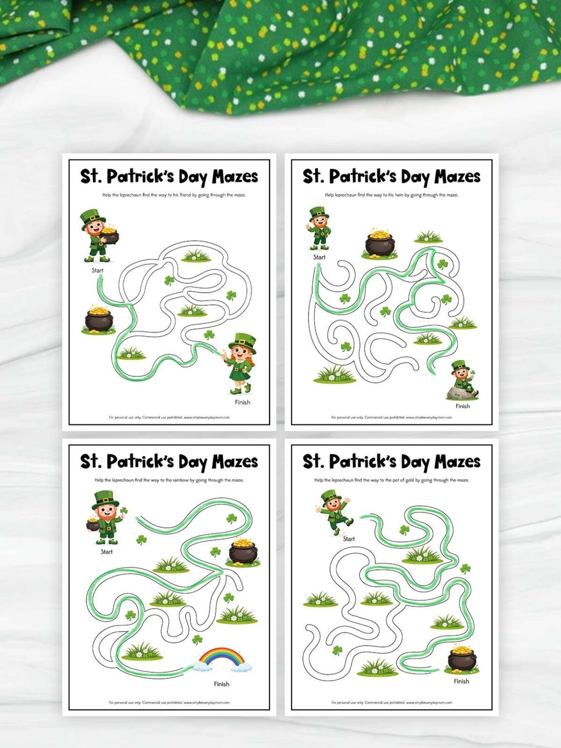 Free St. Patrick's Day Mazes For Preschoolers