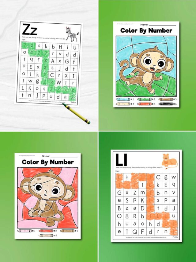 Zoo Animal Tracing Worksheets For Preschool & Kindergarten Kids