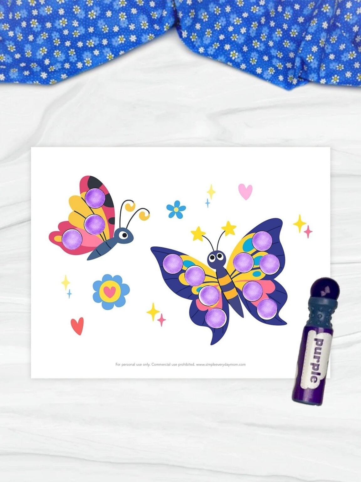 Free Printable Butterfly Do A Dots For Girls