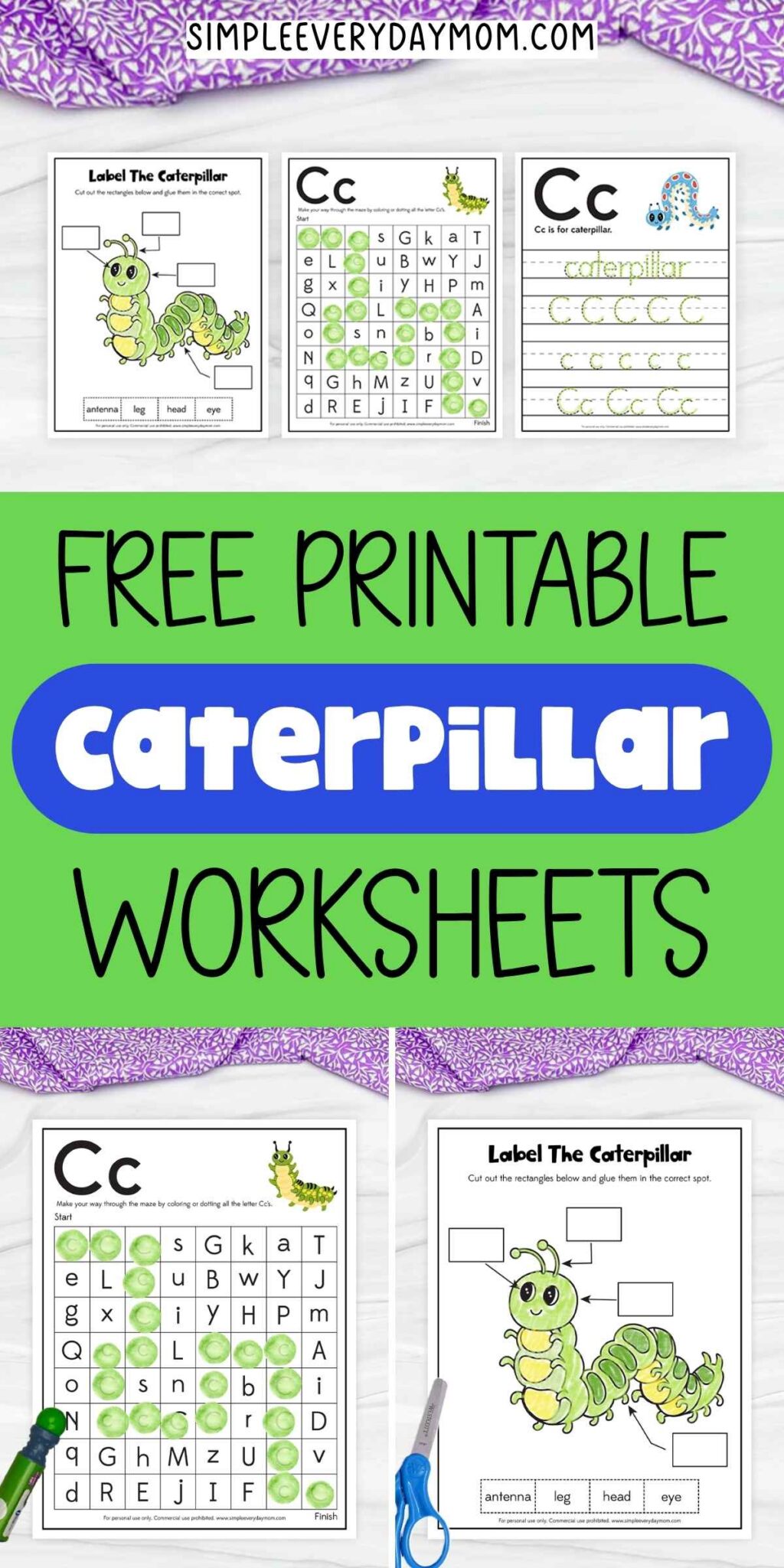 Free Caterpillar Worksheets For Pre-K And Kindergarten Kids