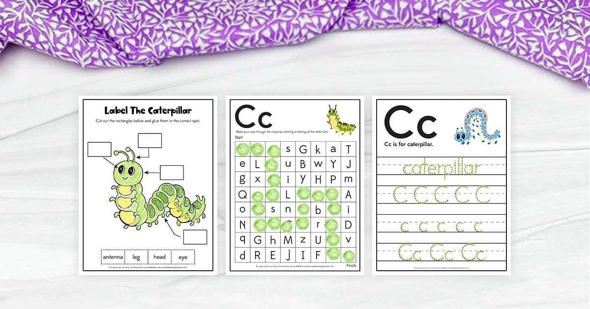 Free Caterpillar Worksheets For Pre-K And Kindergarten Kids