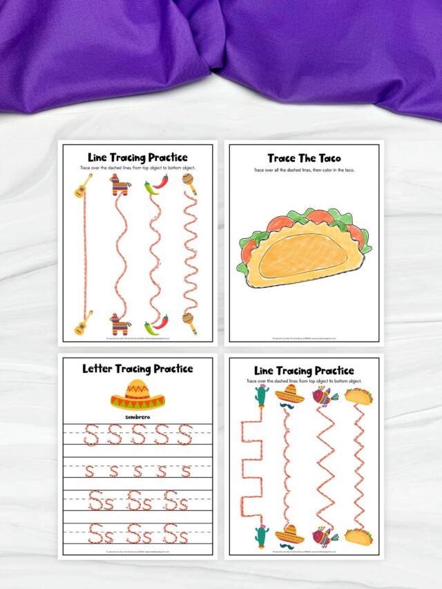 Cinco De Mayo Line Tracing Printables For Pre-K