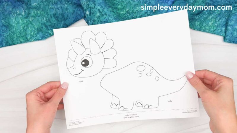 Dinosaur Paper Craft for Kids [Free PDF Template]