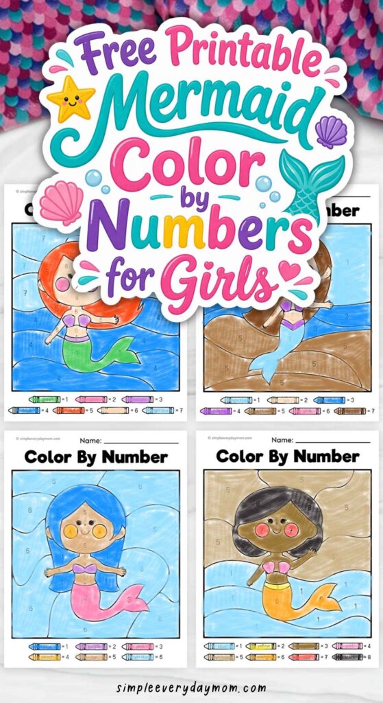 Free Printable Mermaid Color By Numbers For Kids
