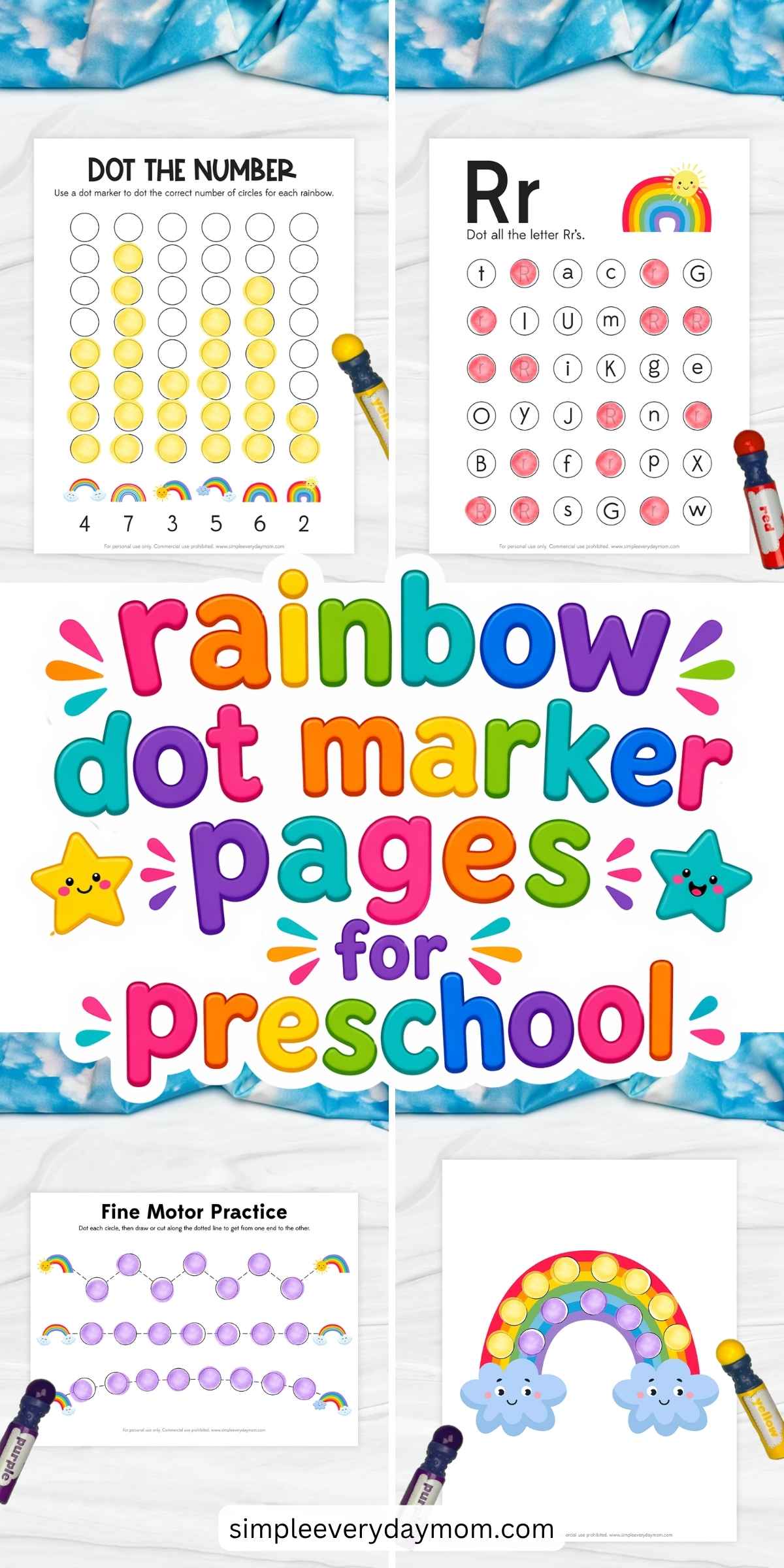 Free Printables Rainbow Do A Dots For Preschool To Kindergarten Kids