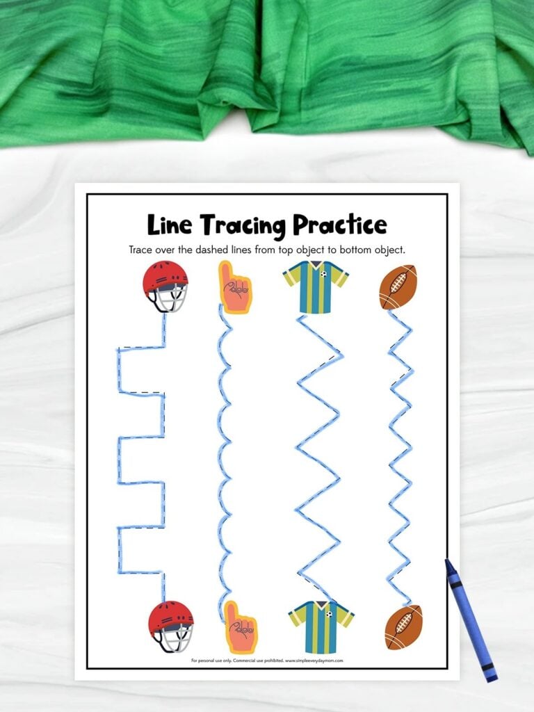 Sports Tracing Worksheets For Preschool Boys