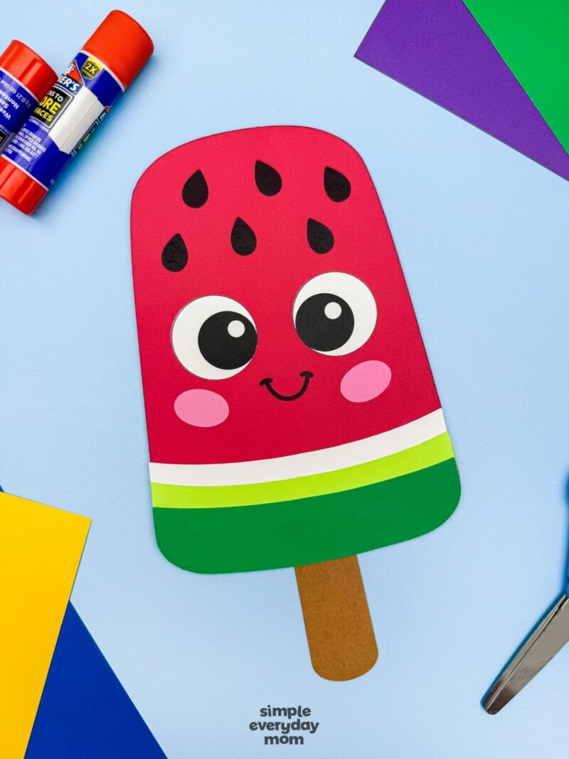 Summer Popsicle Craft for Kids [Free PDF Template]