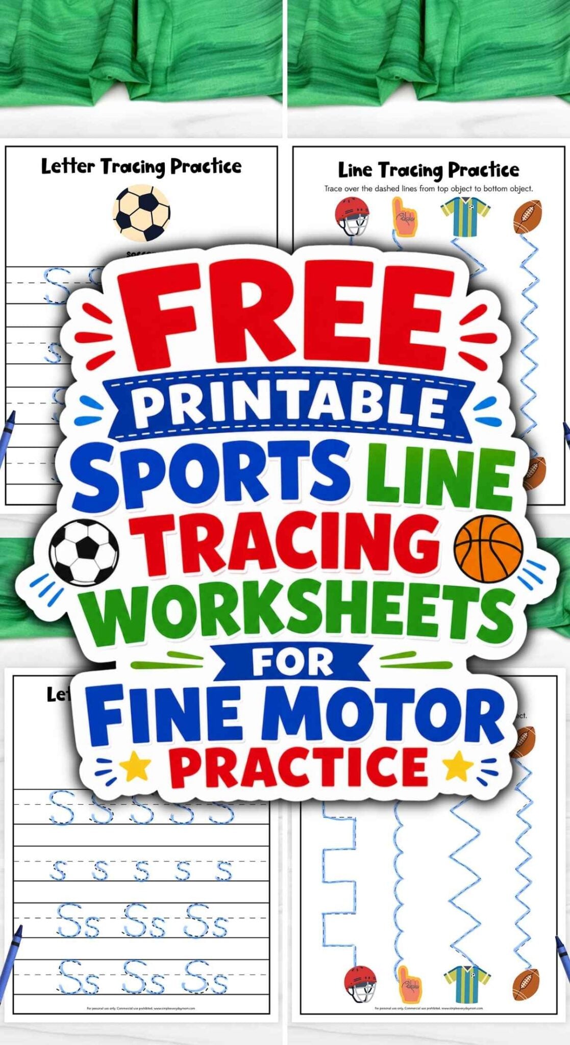 Sports Tracing Worksheets For Preschool Boys