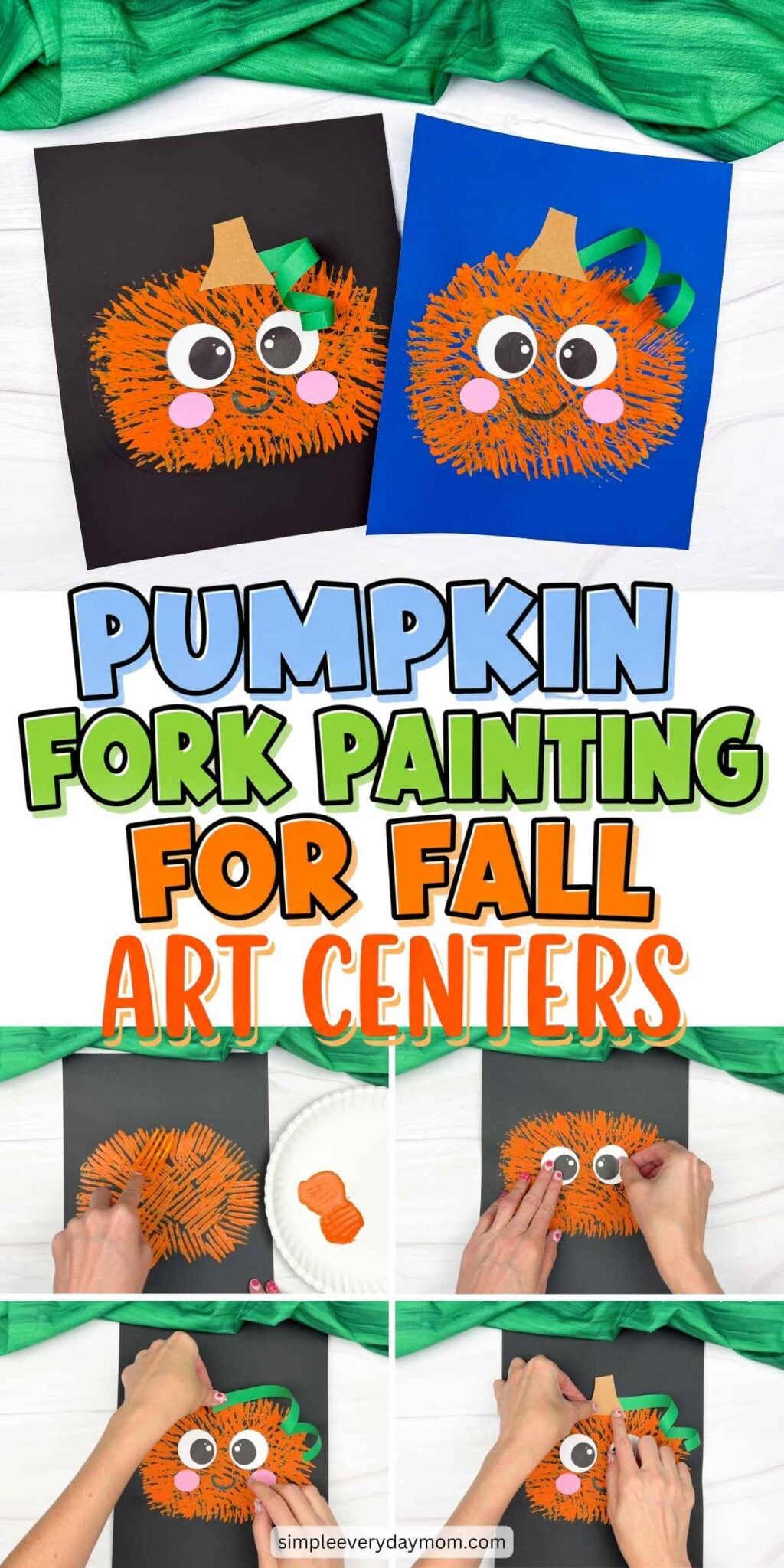 Fork Painted Pumpkin Craft for Kids [Free PDF Template]